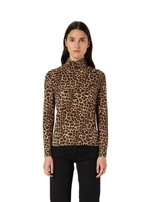 Gerard Darel Hélène Long Sleeve Printed Top