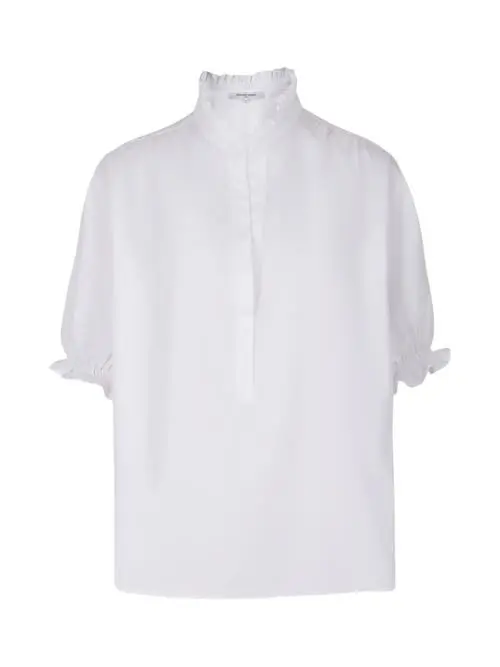 Gerard Darel Annyr Ruffled Mandarin Collar Blouse