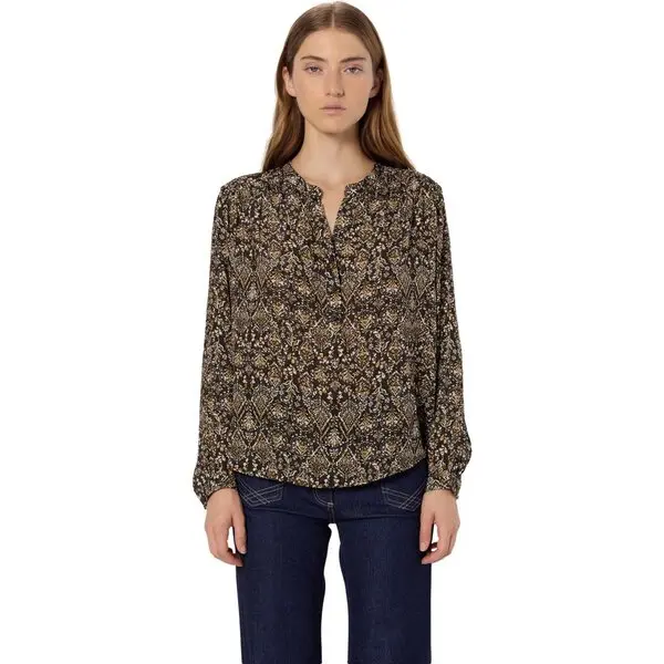 Gerard Darel Althea Printed Blouse - Medium Khaki
