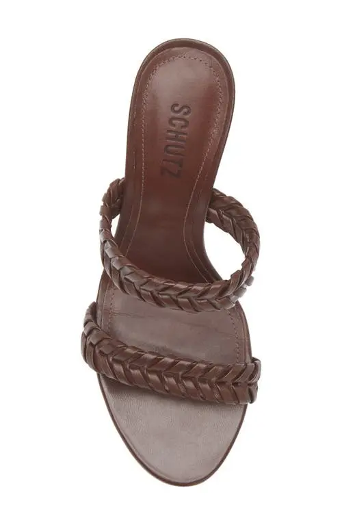 Schutz Cipri Slide Sandal - Chestnut Brown