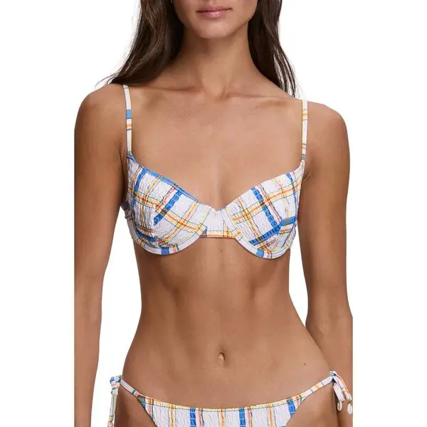 Polo Ralph Lauren Underwire Balconette Bikini Top - White/blue Multi