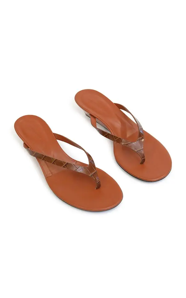 Christopher Esber Scala Embossed Wedge - Brown