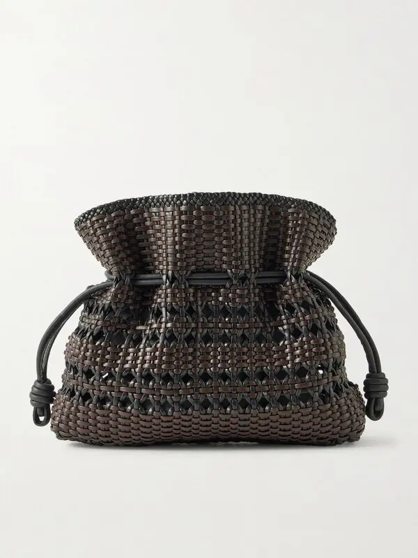 Loewe Flamenco Medium Woven Clutch - Black