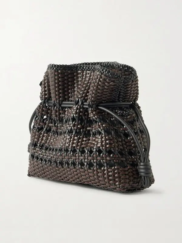 Loewe Flamenco Medium Woven Clutch - Black