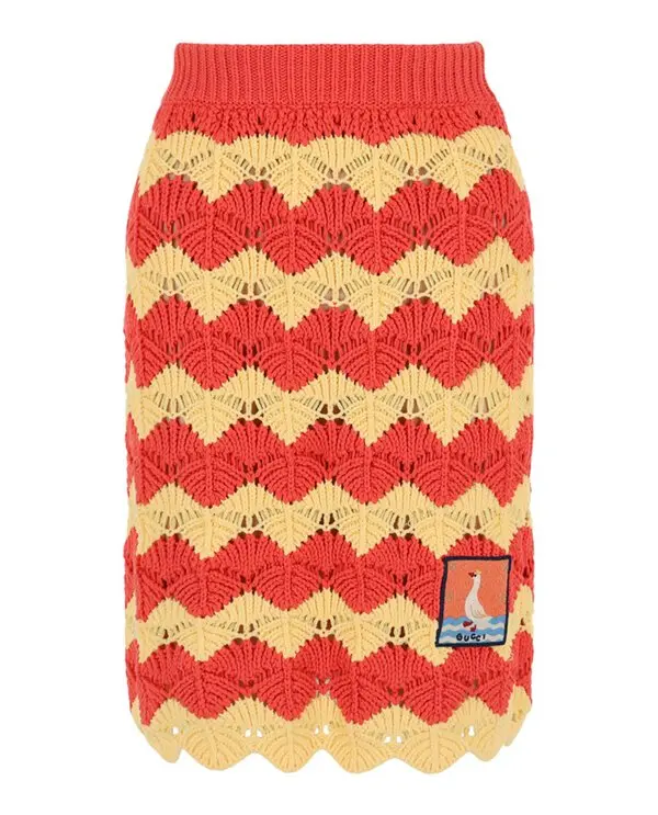 Gucci Chevron Knit Skirt