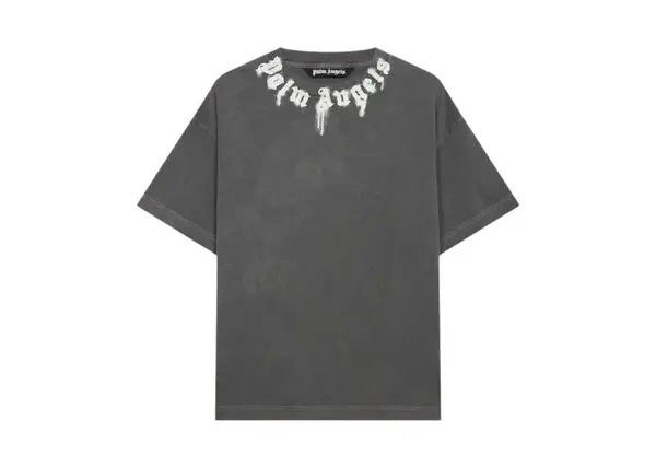 Palm Angels Curved Logo Graffiti T-shirt - Grey