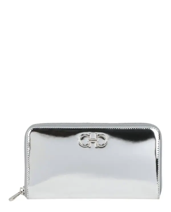 FERRAGAMO Gancini Contential Wallet - Silver