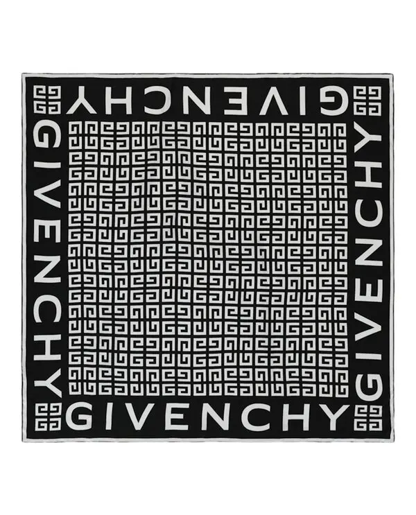 Givenchy 4g Logo Square Scarf - Black White