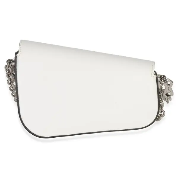 Gucci Calfskin Asymmetric Horsebit 1955 Shoulder Bag - White