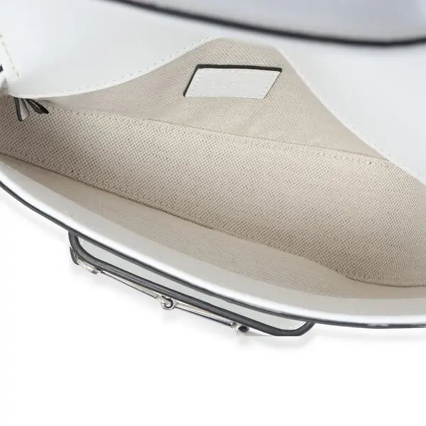 Gucci Calfskin Asymmetric Horsebit 1955 Shoulder Bag - White