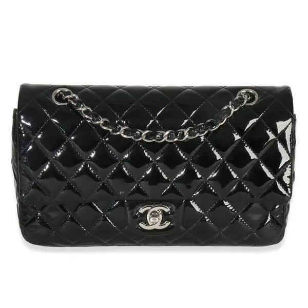 Chanel Quilted Patent Classic Double Flap Bag