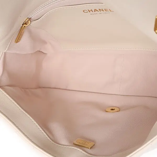 Chanel Quilted Lambskin Funky Town Flap Bag - Beige