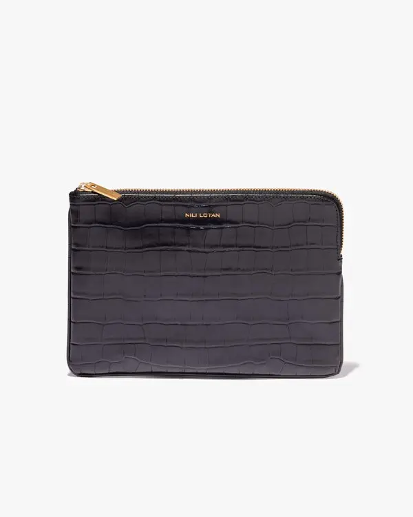 NILI LOTAN Debbie Croc-effect Clutch