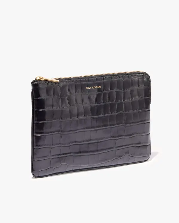 NILI LOTAN Debbie Croc-effect Clutch