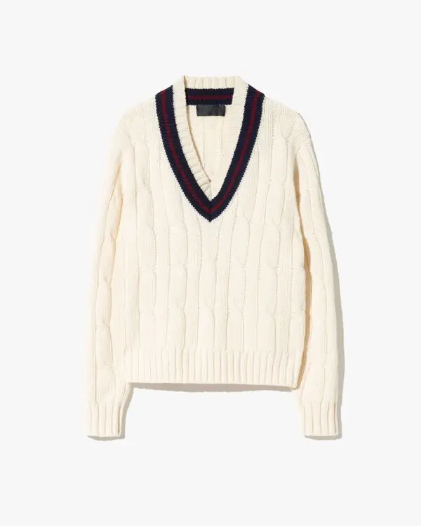 NILI LOTAN Fabiana Chunky Wool Cable-knit Sweater