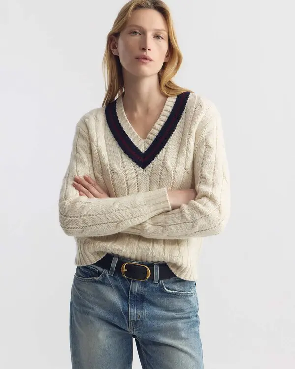 NILI LOTAN Fabiana Chunky Wool Cable-knit Sweater