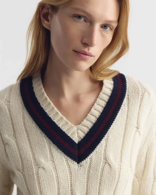 NILI LOTAN Fabiana Chunky Wool Cable-knit Sweater
