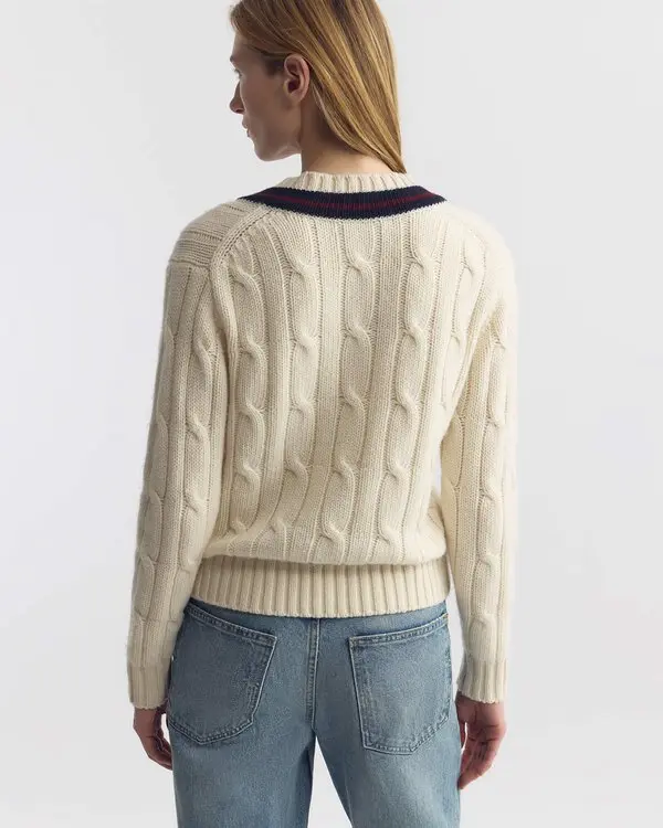 NILI LOTAN Fabiana Chunky Wool Cable-knit Sweater