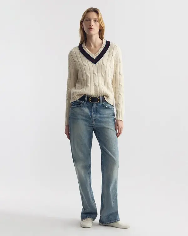 NILI LOTAN Fabiana Chunky Wool Cable-knit Sweater