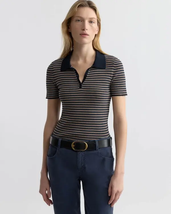 NILI LOTAN Gemmatta Striped Polo