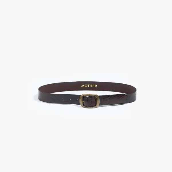 MOTHER The Magpie Leather Belt - Dark Brown