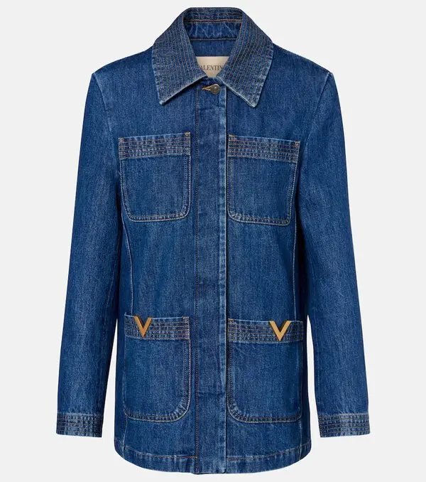 Valentino Garavani Vgold Denim Field Jacket