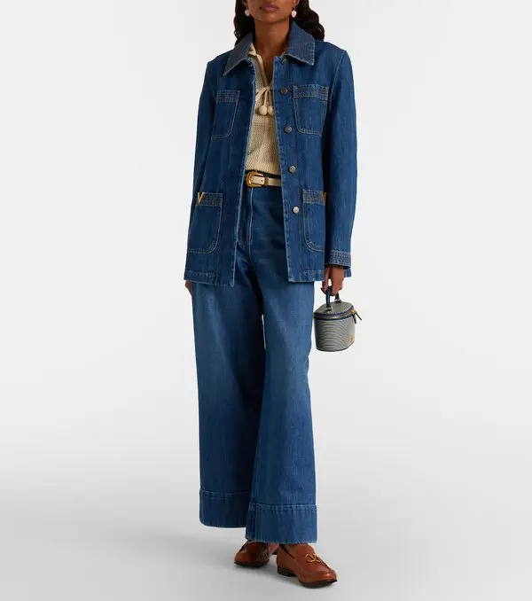 Valentino Garavani Vgold Denim Field Jacket