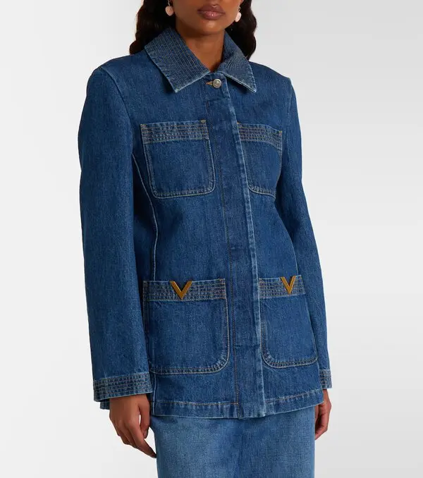 Valentino Garavani Vgold Denim Field Jacket