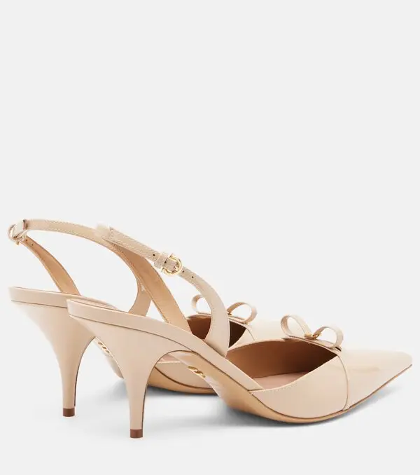 FERRAGAMO Bow-detail Patent Leather Slingback Pumps