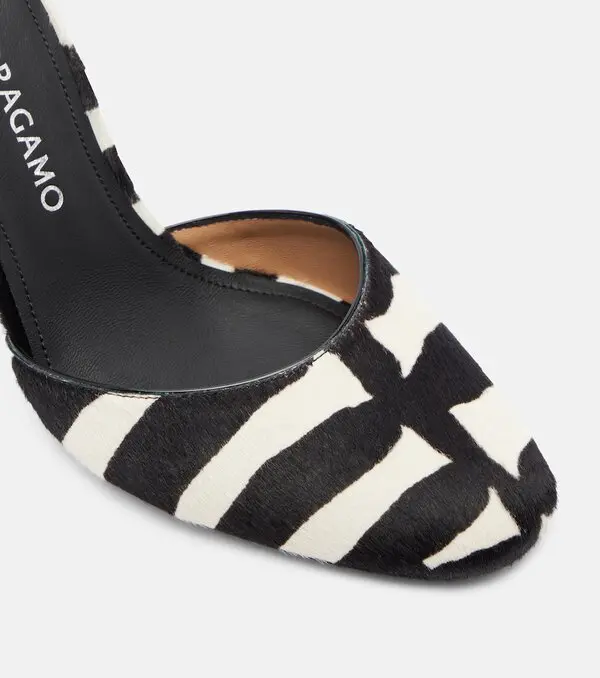 FERRAGAMO Zebra-print Calf Hair Pumps - Black
