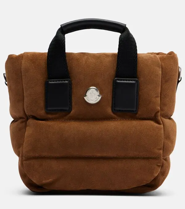 Moncler Caradoc Micro Suede Top Handle Bag - Brown