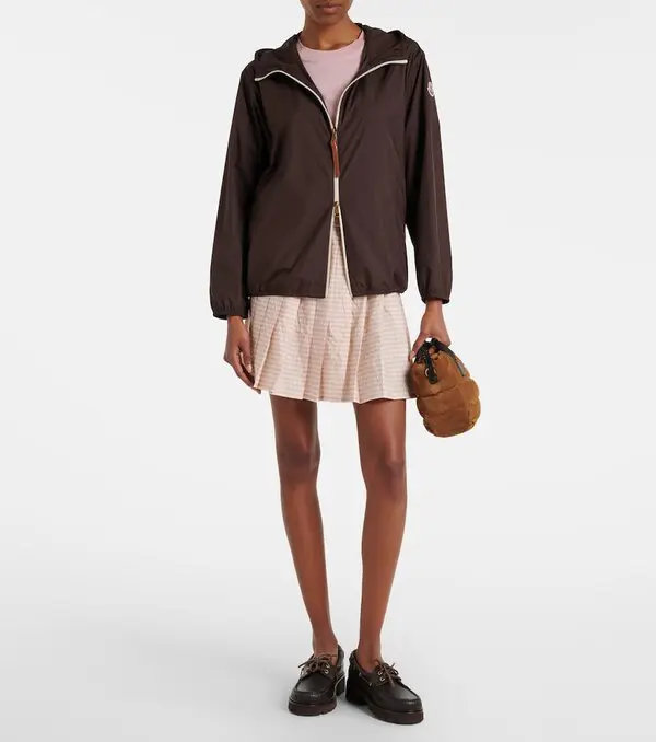 Moncler Caradoc Micro Suede Top Handle Bag - Brown