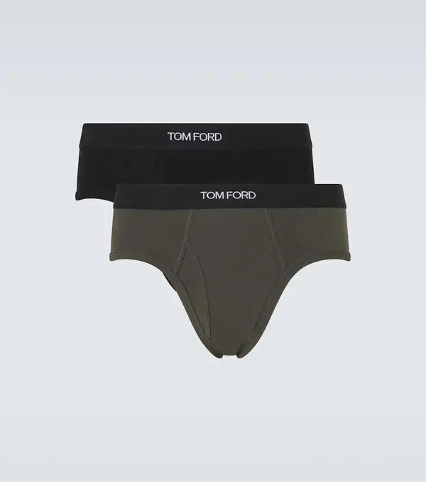 TOM FORD Set Of 2 Cotton-blend Briefs - Multicoloured