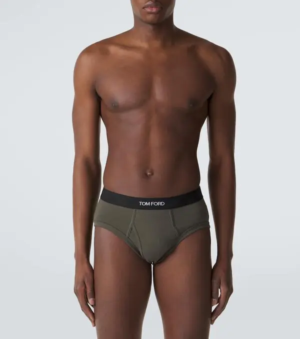 TOM FORD Set Of 2 Cotton-blend Briefs - Multicoloured