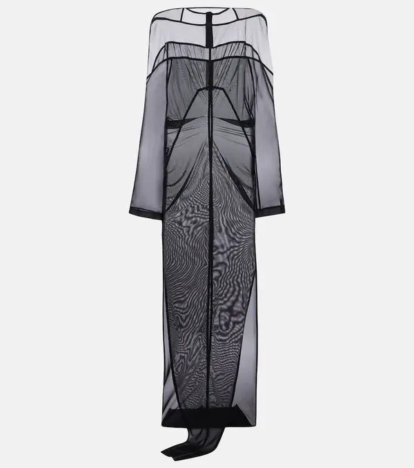 Rick Owens Collage Tulle And Chiffon Gown - Black