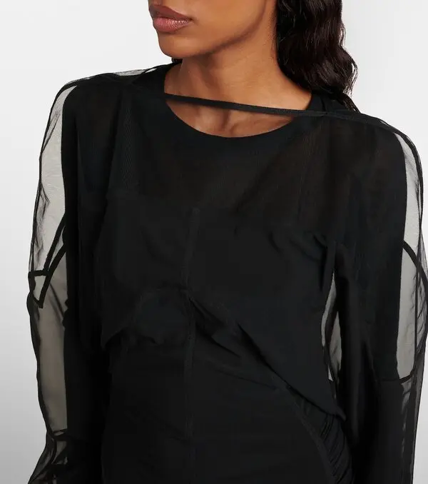 Rick Owens Collage Tulle And Chiffon Gown - Black