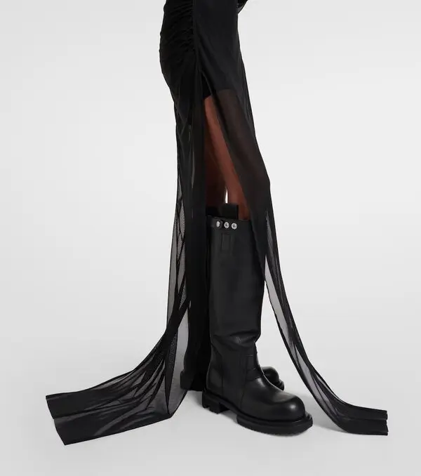 Rick Owens Collage Tulle And Chiffon Gown - Black