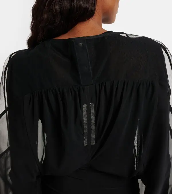 Rick Owens Collage Tulle And Chiffon Gown - Black