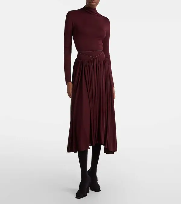 Alaïa Gathered Midi Dress
