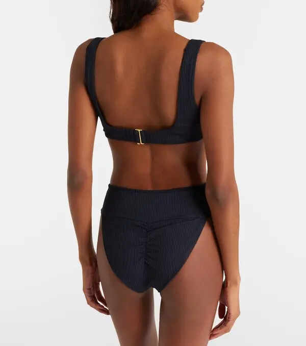 MONTCE Tamarindo Ribbed-knit Bikini Bottom - Black