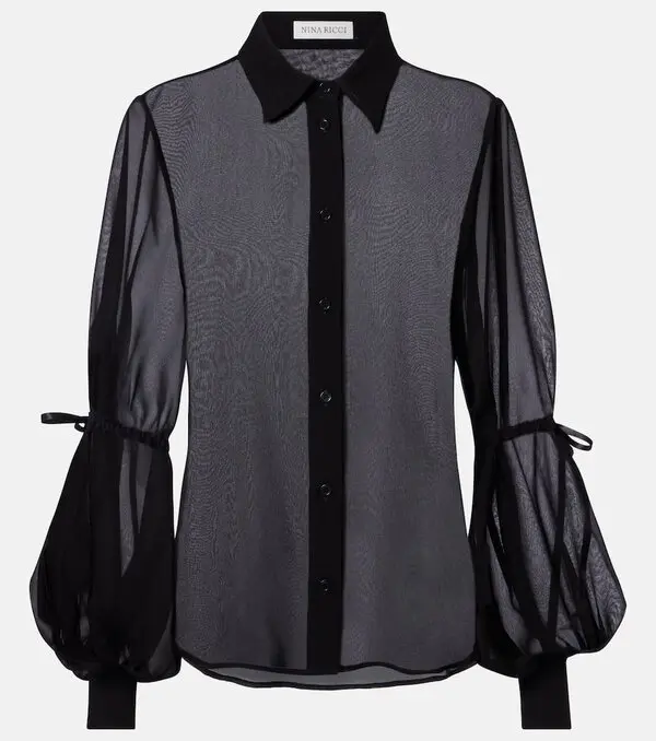 Nina Ricci Sheer Silk Blouse