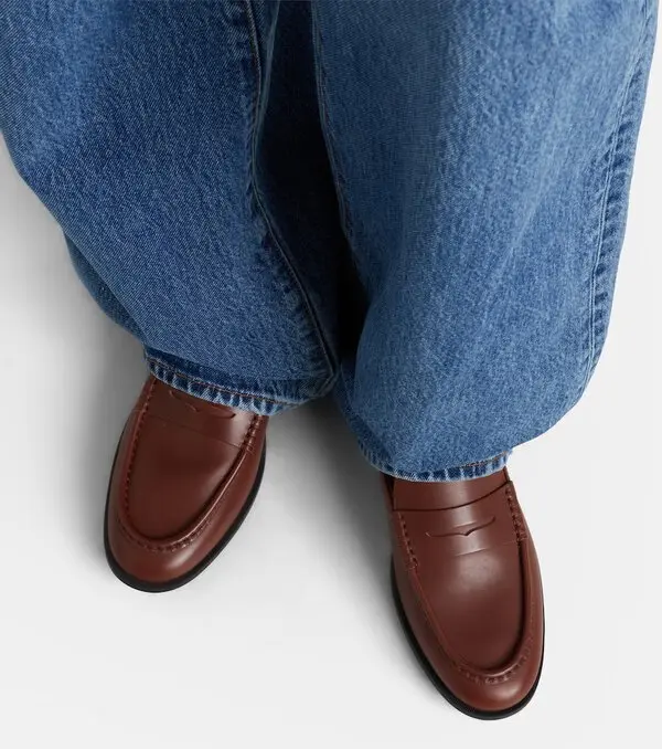 TOD'S Gommino Leather Penny Loafers - Brown