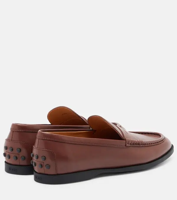 TOD'S Gommino Leather Penny Loafers - Brown