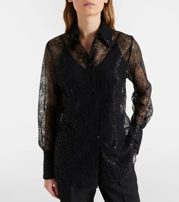 Nina Ricci Sequined Lace Shirt