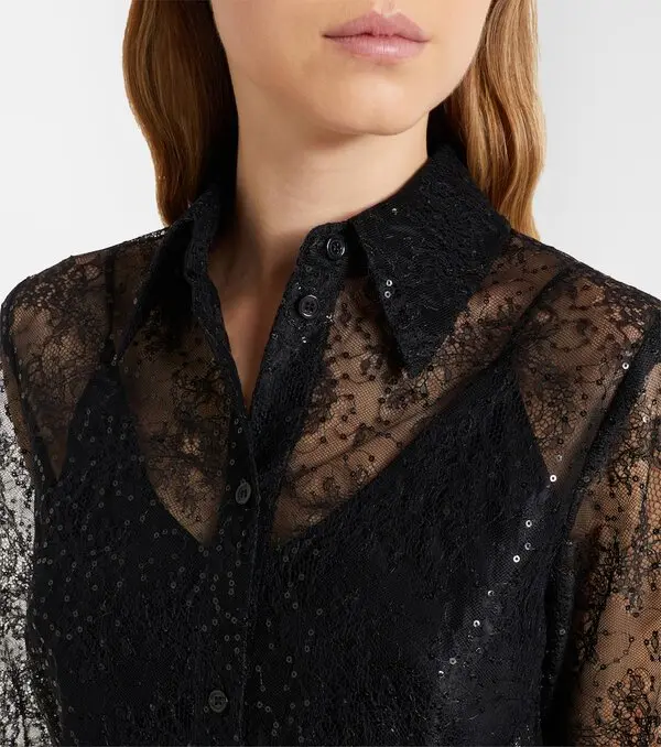 Nina Ricci Sequined Lace Shirt