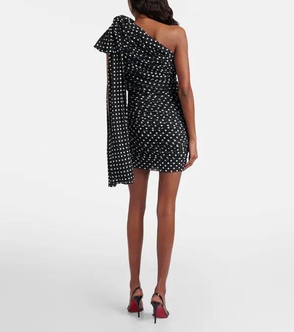 PATOU Polka-dot One-shoulder Mini Dress