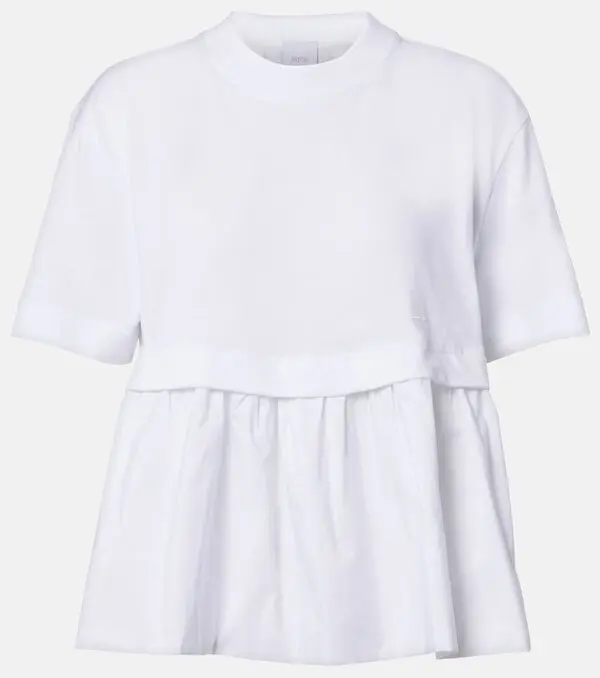 PATOU Cotton Jersey And Faille T-shirt - White