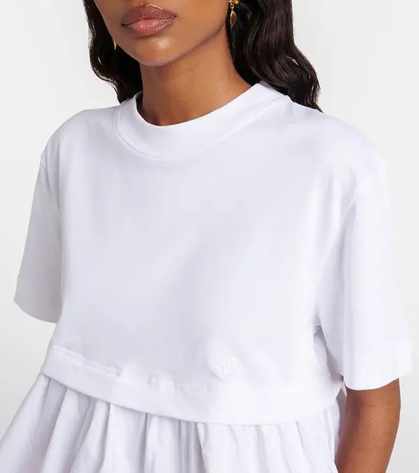 PATOU Cotton Jersey And Faille T-shirt - White