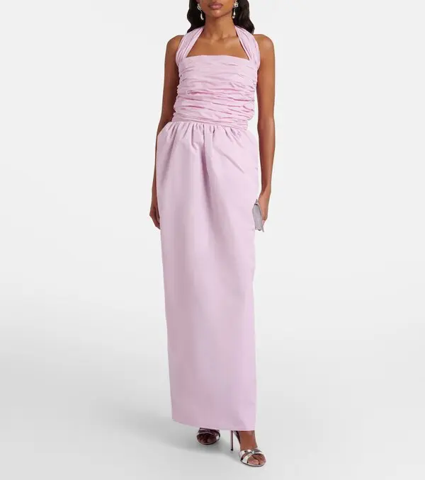 PATOU Gathered Halterneck Gown