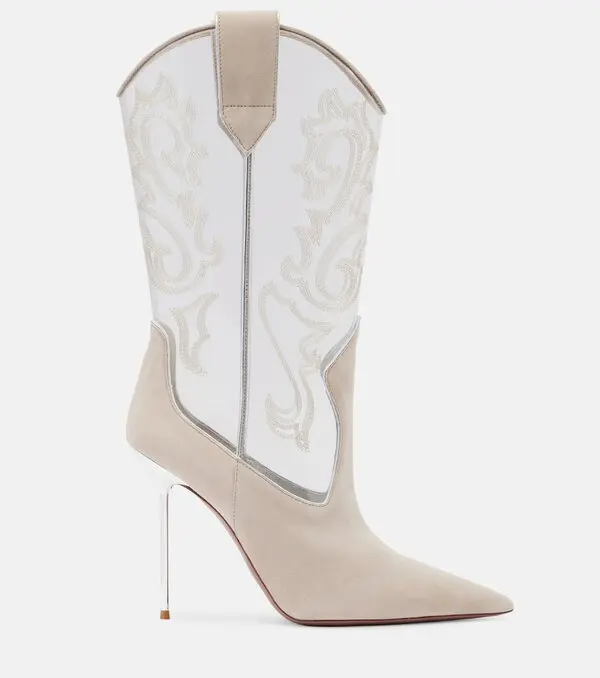 Paris Texas Lidia 105 Suede And Pvc Cowboy Boots